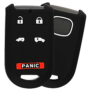 KeyGuardz Keyless Remote Car Key Fob Outer Shell Cover Soft Rubber Case 5 But for Honda Odyssey OUCG8D-399H-A (Pack of 2)