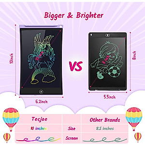 TECJOE 2 Pack 10 Inch LCD Writing Tablet, Colorful Doodle Board Electronic Drawing Pads, Kids Travel Games Learning Toys Christmas Birthday Gifts for 3 4 5 6 7 Year Old Boys Girls Toddlers