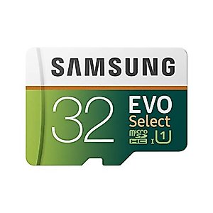 SAMSUNG (MB-ME32GA/AM) 32GB 95MB/s (U1) microSDHC EVO Select Memory Card with Full-Size Adapter