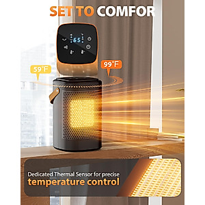 Space Heater Indoor, Portable Electric Heaters for Indoor Use 1500W with Thermostat 12H Timer, Multi-Modes, 80° Oscillation, Overheat Protection PTC Fast Heating for Office Bedroom Home