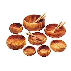 Pacific Merchants K0425 Acaciaware 8- by 5- by 1.5-Inch Acacia Wood Rectangle Serving Tray