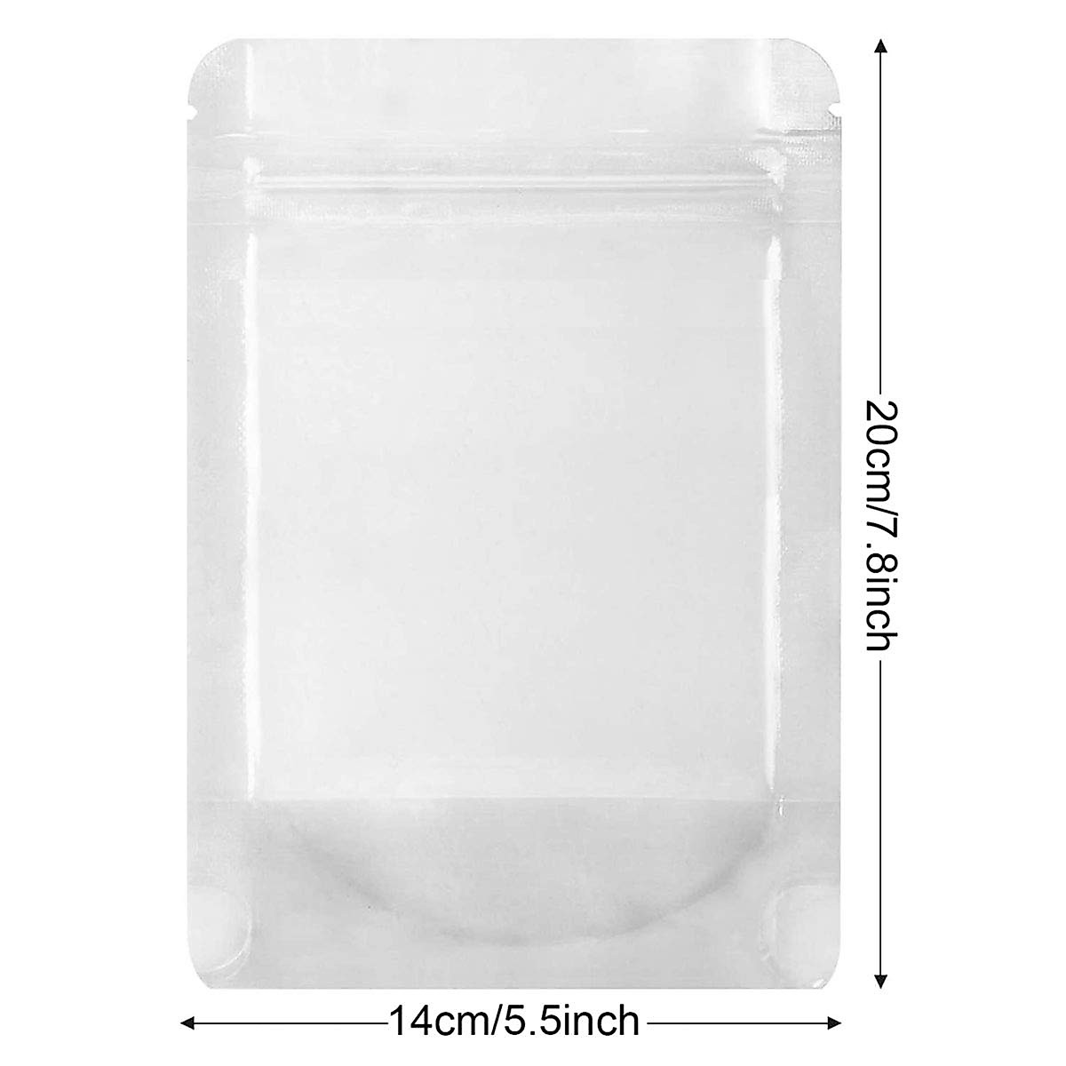 50 Pack Matte Frosted Clear Zipper Food Bags, Stand Up Pouch Bag Resealable Stand Up Candy Bags, Snack Food Tea Packing Dried Fruit Pouches (5.5"x7.8")