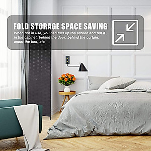 Her Majesty Room Divider Wood Screen 4 Panel Divider Wood Folding Portable Partition Indoor Furniture Screen Partition Frame Home Decor Mesh Woven Design Room for Home Office, Black