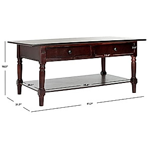 Safavieh American Homes Collection Boris Dark Cherry Coffee Table