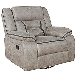 Coaster Home Furnishings PU Manual Motion Recliner in Taupe Finish
