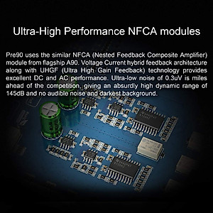 Topping PRE90 Preamplifier Preamp Amplifier Pre-amp Ultra-High NFCA Modules RCA Balanced XLR Output for D90se D90 A90 EXT90 Audio DAC with Remote Control (Black)