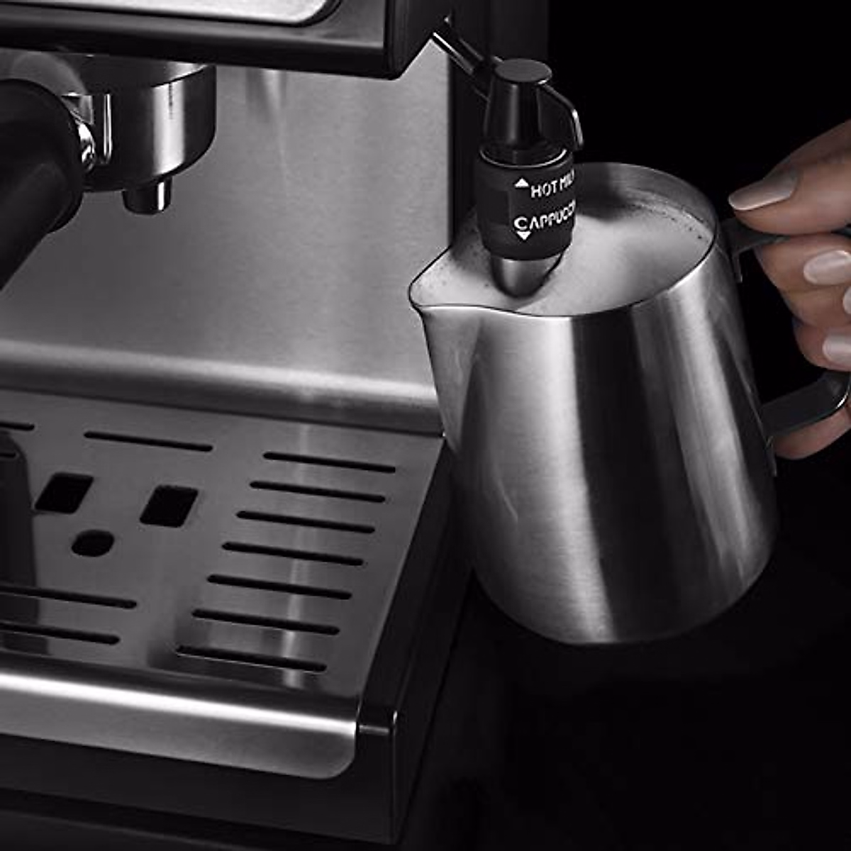 CAMKYDE Stainless Steel Milk Frothing Pitcher 12 oz, Espresso Steaming Pitcher with Decorating Pen for Espresso Machines, Cappuccino, Latte Art