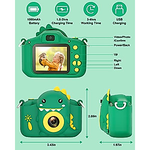 Kids Camera for Boys Girls Toddlers Childrens 3-8 Years Old Christmas Birthday Gifts Toys Selfie Digital Dual Camera with 32GB Card