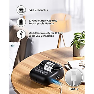 Phomemo M220 Label Maker, 3.14 Inch Label Printer, Bluetooth Thermal Sticker Printer for Barcode, Organizing, Mailing, Small Business, Storage, Compatible with Phone, PC, with 100 Pc Labels