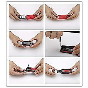 Beerte Key Fob Cover fit for Audi A3 A4 A5 A6 A7 A8 S5 Q3 Q5 Q7 TT Key Shell 3 Button Keyless Entry Remote Control Smart Car Key Fob Protective Case(Red Carbon Fiber)