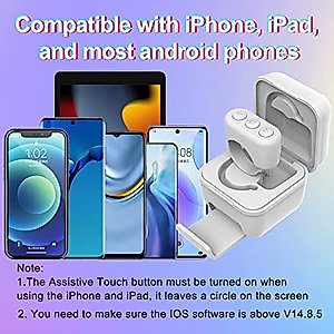 Upgrade TIK Tok Bluetooth Remote Control Page Turner, TUZTUALA 3 in 1 Function Video Scrolling Ring and Camera Shutter Remote and Phone Holder, Compatible with iPhone iPad Android Cell Phone-White