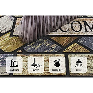 MTOUOCK Welcome Mats Outdoor, 17 * 30" Front Door Durable Mat for Non Slip Rubber Outdoor Home Entrance, Geometric Shape Style Outside Entry