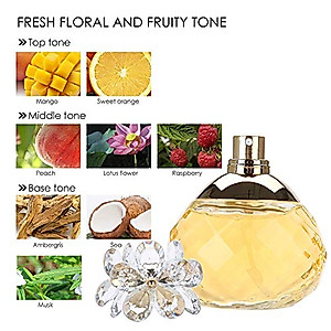 TMISHION Women Perfume, Long Lasting Flower Wood Fragrance Lady Perfume Spray for Women 60 ML (Gold)