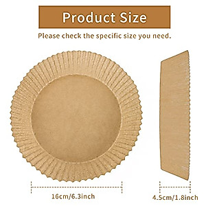 Air Fryer Parchment Paper, 50Pcs Natural Color Household Non-Stick Baking Paper 6.3 Inch Round Disposable Pad Oil Paper Oven Liners Paper, for Oven Air Fryer Baking Roasting Microwave Frying Pan