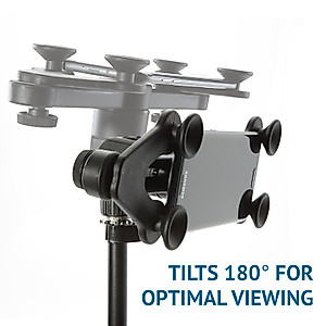 LyxPro TSM1 Microphone Music Stand Mount Holder for Tablet iPhone Ipad Smartphone and Android Adjustable 360 Degree Swivel Tilt Support Arms 3 to 11.5 Inch with Extra Detachable Clip