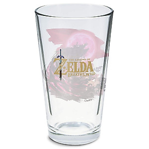 Controller Gear Legend of Zelda pint Glasses 16 oz - Calamity Ganon and Link, Set of 2 - Official Nintendo Product - Not Machine Specific, Clear (DW16OZGL-2PECL)