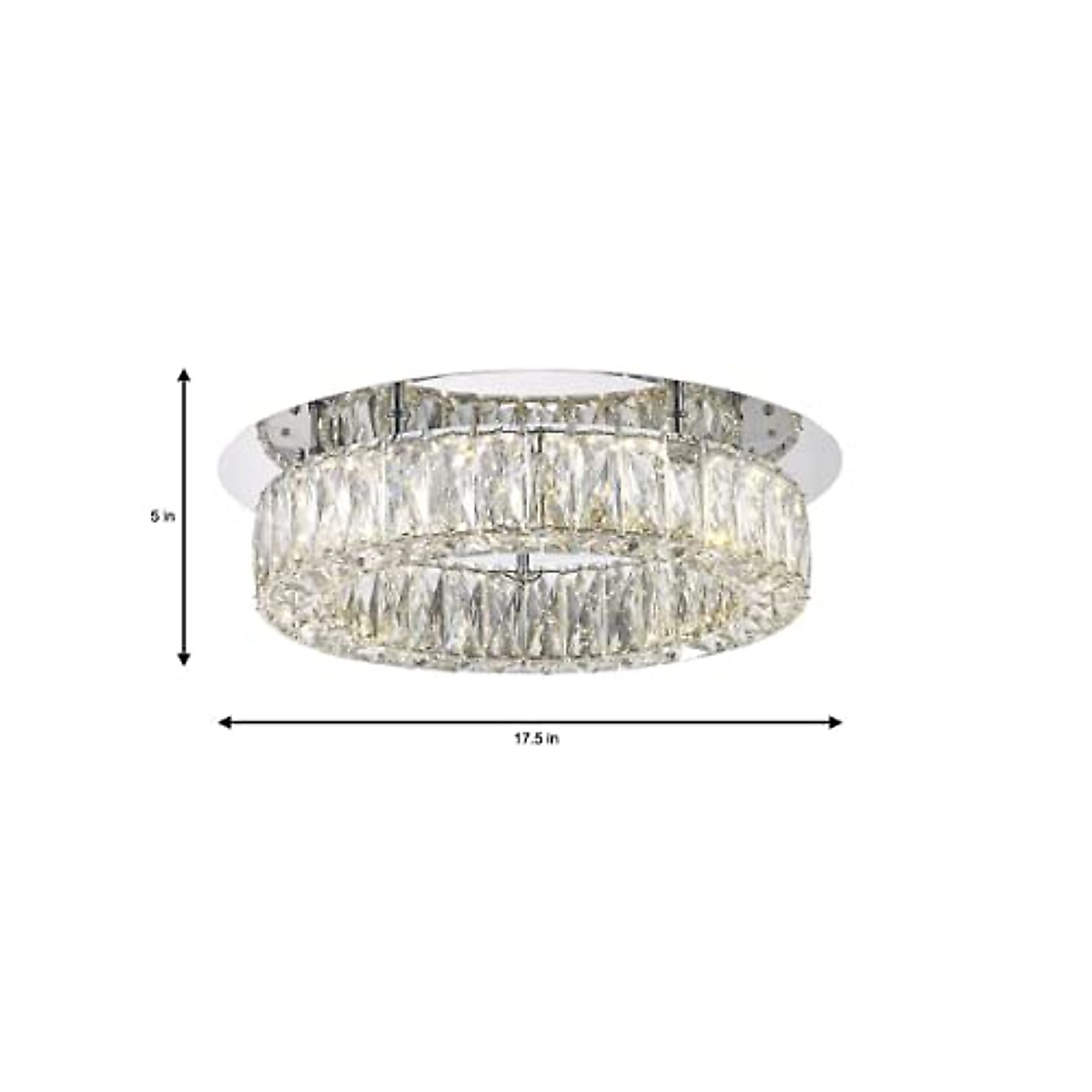 Keighley Crystal 100-Watt Polished Chrome Integrated LED Flush Mount