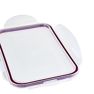 SnapMate - Set of 4 Rectangle Nesting Food Storage Containers - Reusable, BPA Free Plastic, Snap Lock Lids With a Leakproof Silicone Seal. Great for Snacks, Soup, Fruit, Salad and Food Storage