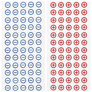 120 Pcs Labels Safety Warning Adhesive Electrode Tape Polarity Safety Stickers Cute Car Accessories Phone Battery Car Decals Battery Label Stickers PVC Car Stickers Electric Box