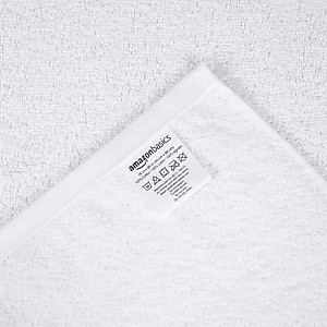 Amazon Basics Cotton Hand Towel - 12-Pack, White