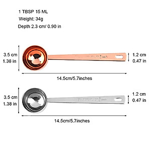 Coffee Scoops, 1 PC 15 ML (1 TPSP) 304 Stainless Steel Coffee Spoons 1 Tablespoon Long Handle Measuring tablespoon Fits Coffee Container for Ground Coffee, Coffee Brewing, Milk Brewin (5.7inches)
