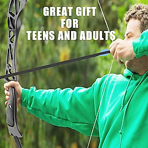 Furqery Adult Bow and Arrow Set, Archery Set Adult Beginner with 12 Carbon Fiber Arrows, 52 Inch Aluminum Takedown Recurve Bow Package for Training, Practice & Competition, 40lbs
