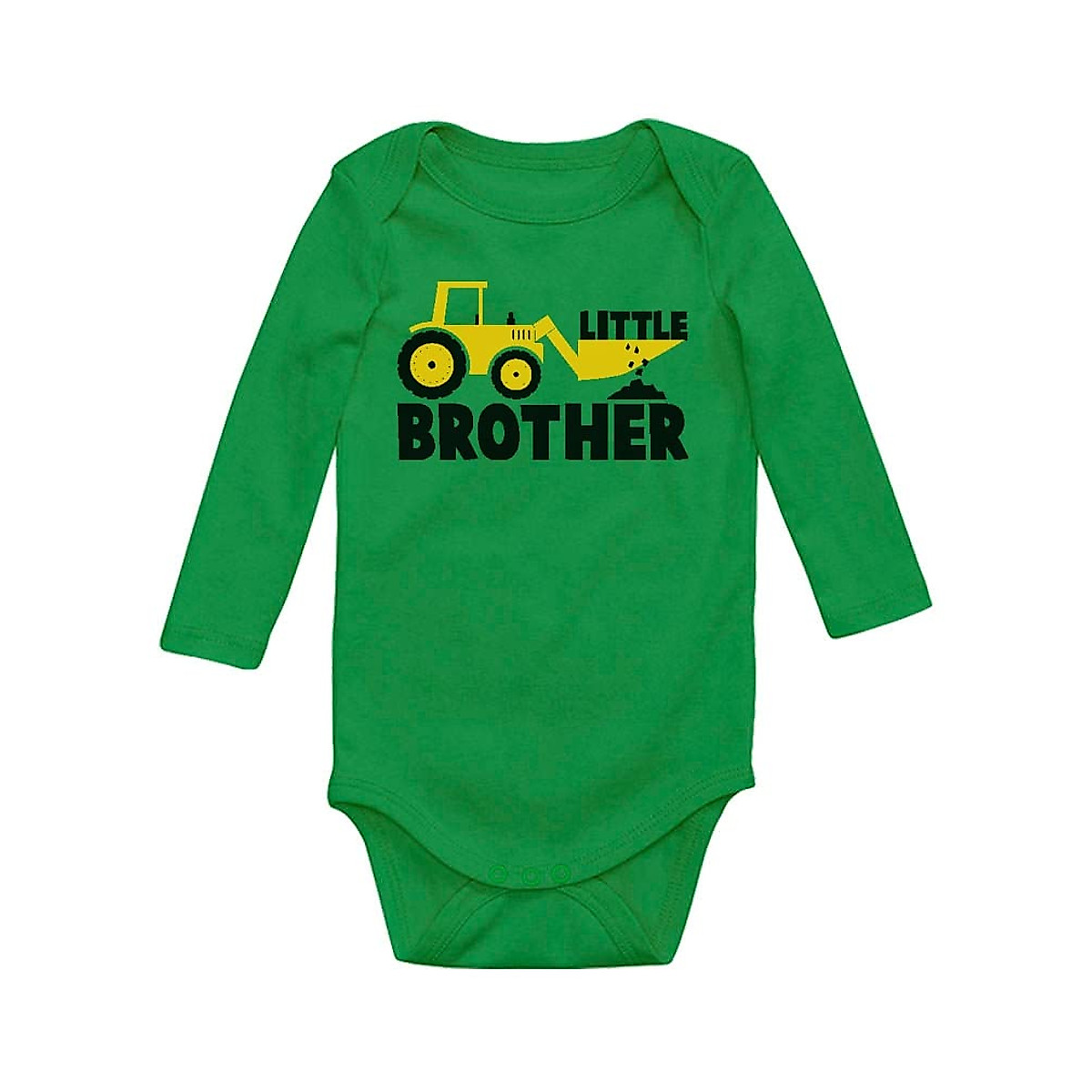 Tstars Little Brother Tractor Loving Boys Baby Long Sleeve Bodysuit 6M Green