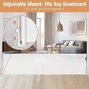 155 Inch Extra Wide Retractable Baby Gates Extra Wide Baby Gate for Large Openings Extra Long Baby Gate Indoor Extra Large Baby Gate Retractable Dog Gates for Doorways Pet Gate Outdoor Gates for Decks