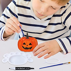 Winlyn 12 Sets DIY Fall Pumpkin Painting Kits Assorted White Foam Pumpkins Craft Pumpkins to Paint for Kids Classroom Activity Art Projects Halloween Thanksgiving Fall Gifts Party Favors Holiday Décor