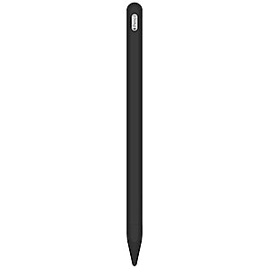 FRTMA Compatible with Apple Pencil (2nd Generation) Silicone Case Sleeve Holder Grip + Nib Cover (2 Pieces) Accessories Kit Compatible iPad Pro 12.9” (3rd Generation) & iPad Pro 11”, Black