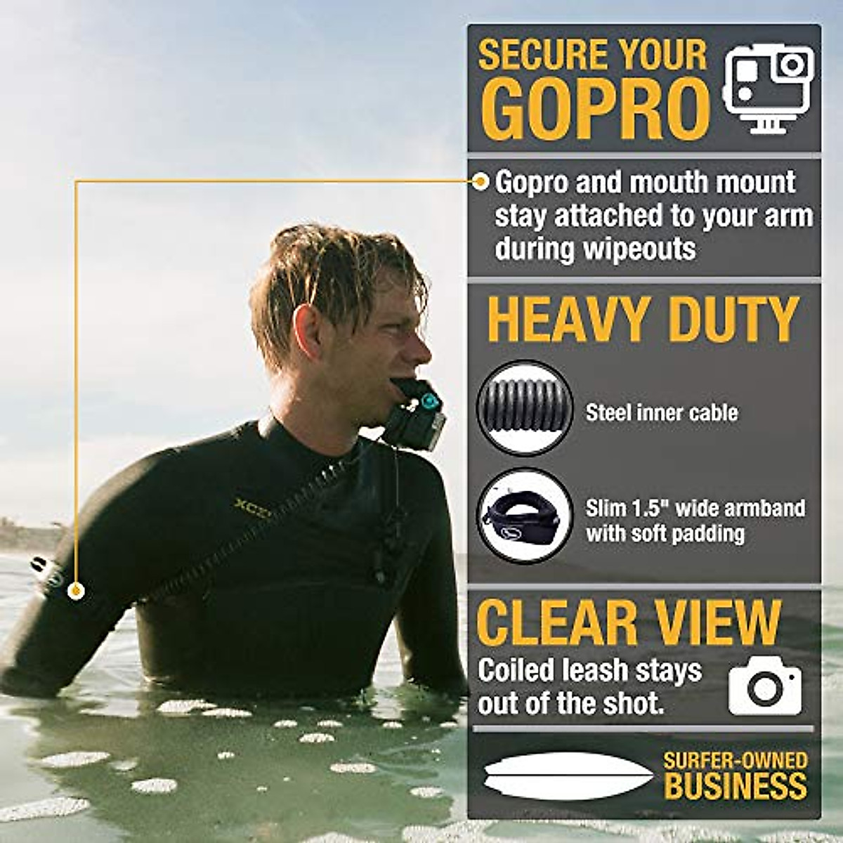 Ho Stevie! Premium Armband Leash for GoPro Cameras and Mouth Mounts