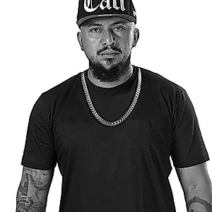 CaptainSteeL Miami Cuban Chain Necklace for Men/Women,316L Stainless Steel 5/9MM Width 18"/20"/22"/24"Length Fashion Snap Button Hip Hop Jewelry,Cuban Link Chain Gold Plated/Stainless Steel with Gift Box