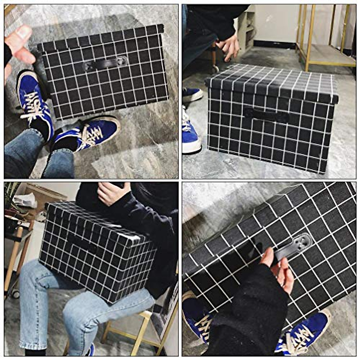 Holibanna Cube Storage Organizer Collapsible Storage Boxes Folding Storage Box Clothing Shoes Storage Basket with Lid Cloth Storage Bins Storage Containers