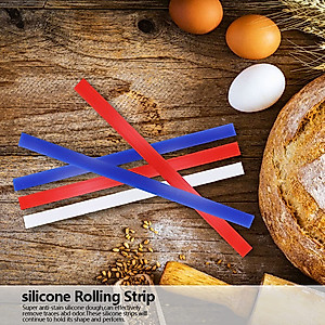 Jenngaoo 6PCS Measuring Dough Strip, 15 inches Professional Silicone Guide Sticks Rolling Pin Guides Perfection Strips Rolling Strip for Cookies Pies Baking