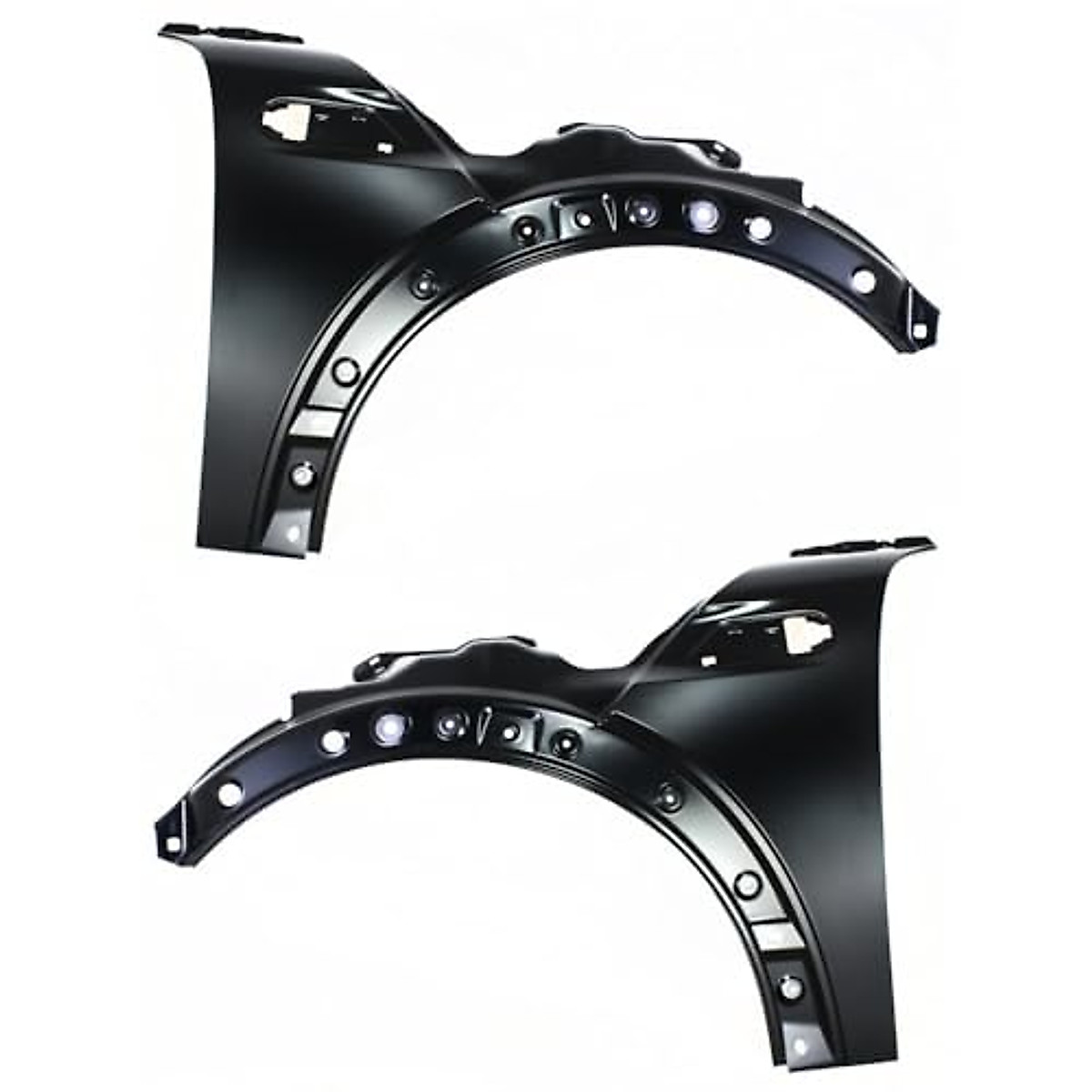 Mysihasiha 2pcs Fender Front Left Driver Right Passenger Side Primed Steel Without Molding Holes 16543381