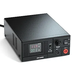 Switching Power Supply 13.8V 30A Peak Current for 110V AC Converter Power Supply 7.5V to 15.8V Adjustable with LCD Display for Powering HAM Radio