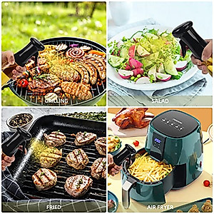 WERTIOO Olive Oil Sprayer for Cooking 4 Pack, 7.4oz/210ml Glass Olive Oil Spray Bottle Refillable Kitchen Accessories Oil Mister for Air Fryer, Salad, Baking, BBQ