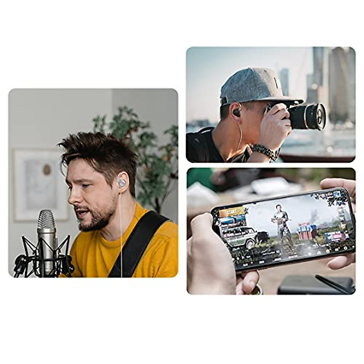 KZ-AST in-Ear Monitors, 24BA Top-Level Configuration HiFi Stereo Earphones, Lightweight Noise Isolating Stage IEM Wired Earbuds/Headphones for Musician Audiophile (with Mic, Black)