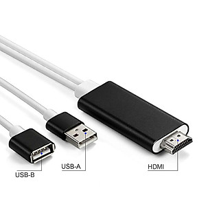 VAKABOX HD USB to HDMI Digital AV Adapter Cable Plug and Play Miracast AirPlay Mirroring HDTV Adapter Compatible with iPhone 12/11/XR XS/8/8Plus, 7/7S/6/6S, Android 5.0 or Higher Smartphones, Tablets