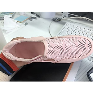 2023Women's Orthopedic Shoes,Casual Breathable Mesh Flat Sneakers,Round Toe Thick Heel Buckle Hook Loop Work Shoes (Black,10,10)