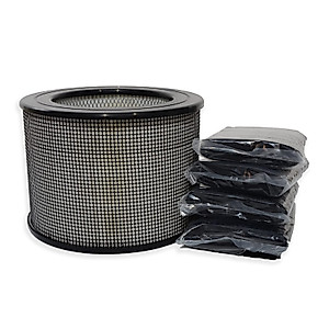 PUREBURG Replacement Filter Compatible with Filter Queen Defender 4000 7500 360 Air Purifiers,H13 True HEPA + 4 x Activated Carbon Pre-Filter Wraps Air Clean Dust VOCs Odor
