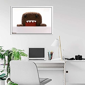 556562 Domo Peeking Plush Funny Cute White Wood Picture DECOR WALL 24x18 PRINT POSTER