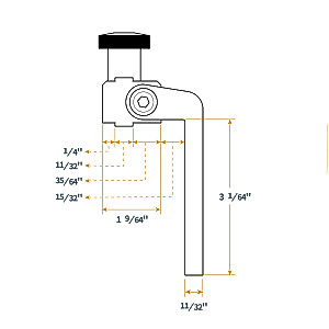 POWERTEC 71367 3-Inch Fence Flip Stop for Woodworking, Blue