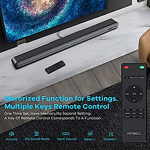 Heymell 150W 2.0ch Soundbar for TV, 3D Surround Sound Bars for TV, 6X Speakers Bluetooth Soundbar Built in Subwoofer, Clear Sound No Noise TV Speakers Sound Bar HDMI ARC Optical AUX Voyage201