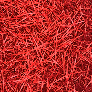 PEVOGON Red Easter Grass Raffia Filler Paper Shreds for Easter Basket Gift Packaging Filling Egg Stuffer Party Supplies Decoration, 200G