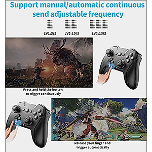 Bluetooth Controller for Switch/Mac/PC/Steam/Mobile Phone/iOS/Android//TV/iPad/Table/Apple Arcade MFi Games, switch pro controller wireless with Adjustable Dual Motion,Turbo,Macros,6-Axis,Wake Up for Black Myth: Wukong