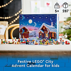 LEGO City 2022 Advent Calendar 60352 Building Toy Set for Kids, Boys and Girls Ages 5+; Includes a City Playmat and 5 City TV Characters (287 Pieces)