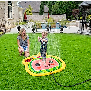 CoCoMelon Splash Pad, Outdoor Play Mat, Sprinkler for Kids and Baby Pool for Learning, Toddler Sprinkler Pool, 48" Outside Water Toys, Outdoor laymat for Babies and Toddlers