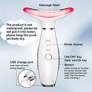 3-in-1 Beauty Massager for Face and Neck, Based on Triple Action LED, Thermal, and Vibration Technologies for Skin Care,Improve,Firm,Tightening and Smooth