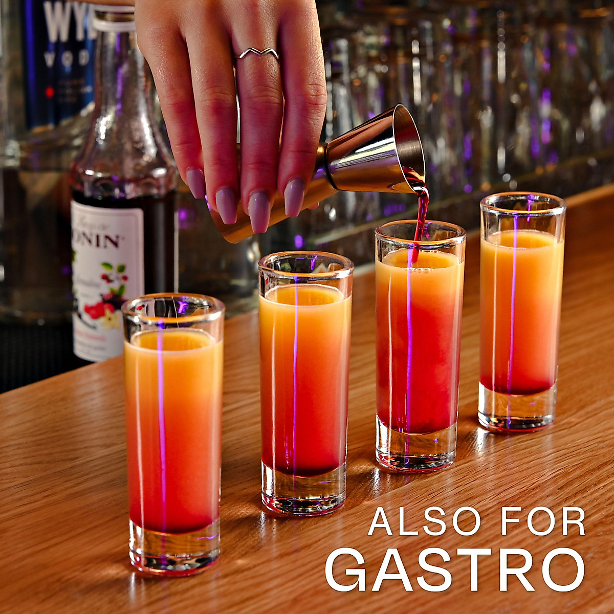 Shot Glasses - Set of 12 - Tall Clear Glass 1.7 oz - Dishwasher Safe - Sturdy with a Heavy Base - Shot Glasses for Every Party